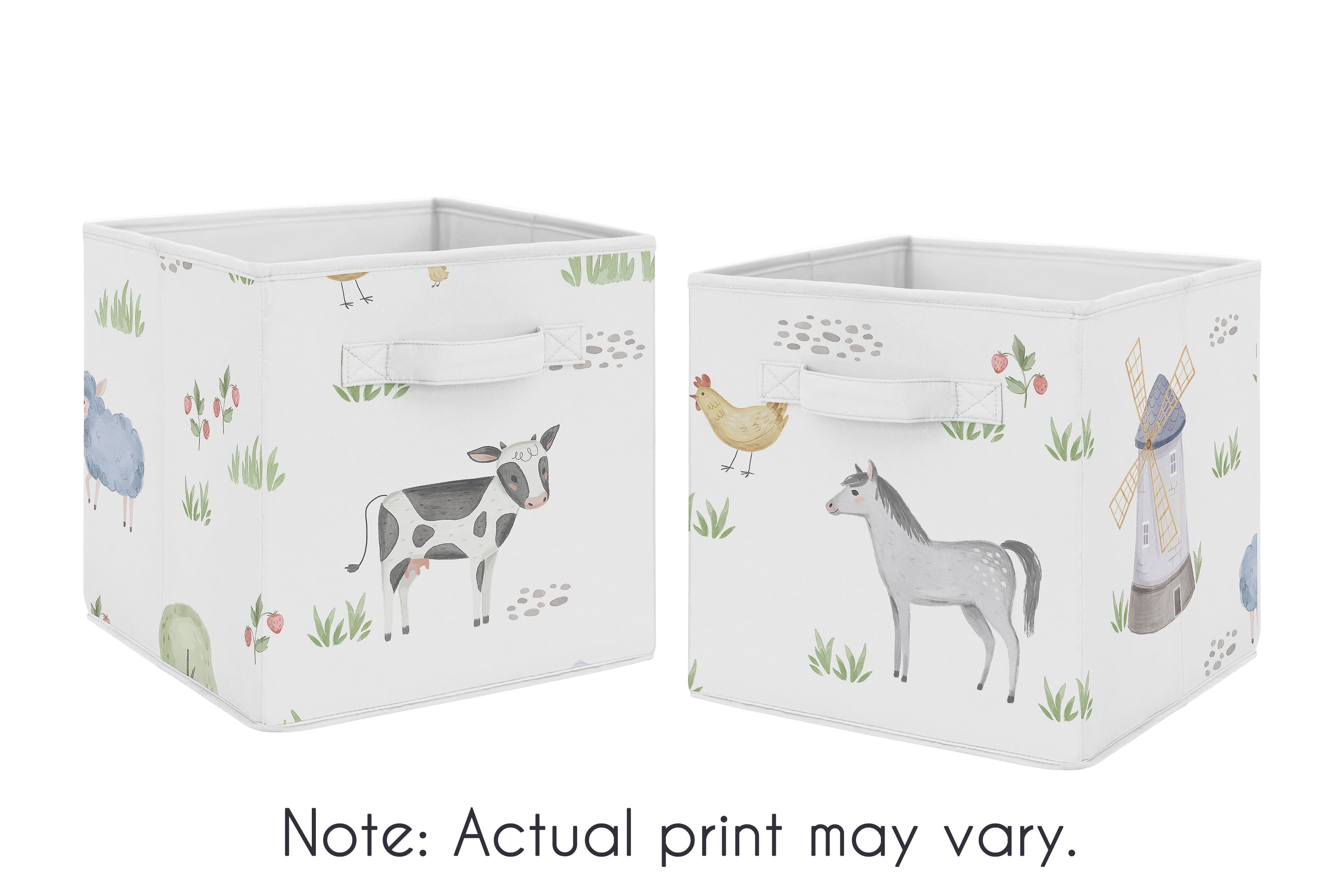Sweet Jojo Designs Farm Animals Foldable Fabric Storage Cube Bins Boxes ...