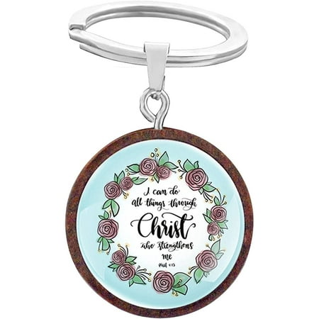 Classic Bible Verse Design Wooden Keychains Men Women Retro Book Of ...