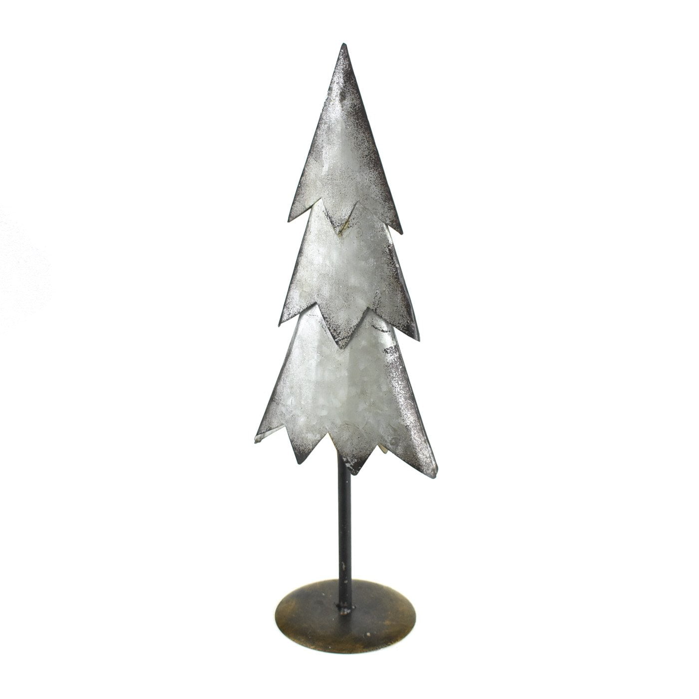 Galvanized Metal Christmas Tree Table Decor, Silver, 16-1/2-Inch ...