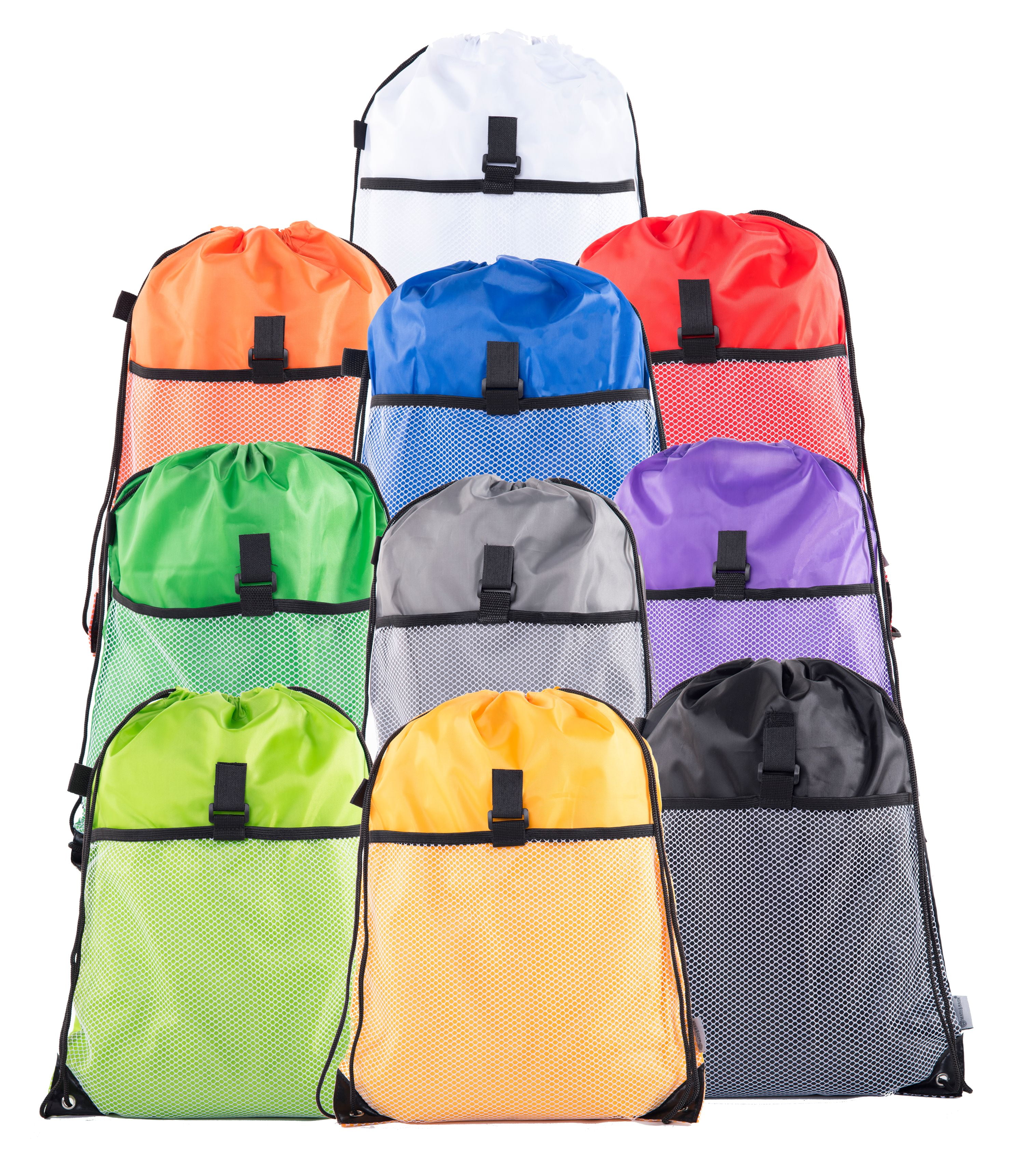 Mato & Hash Drawstring Cinch Bag Backpack With Mesh Pocket Polyester ...