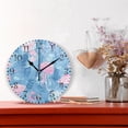 10" Artistic Round Wall Decorative Desk Clock Cartoon Blue Jellyfish ...