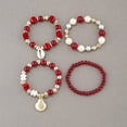 4pcs Bohemian Layer Bracelet Bead String Set Elastic Wrist Accessories ...