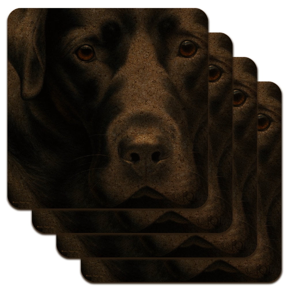 Black Labrador Retriever Dog Face Closeup Low Profile Novelty Cork ...