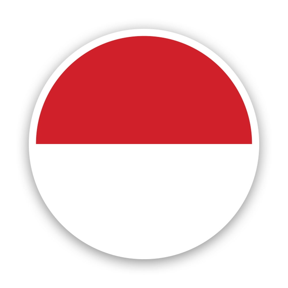 Round Indonesian Flag Sticker Decal - Self Adhesive Vinyl ...