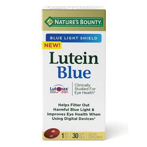Natures Bounty Blue Light Shield Lutein Blue Eye Health Supplement ...