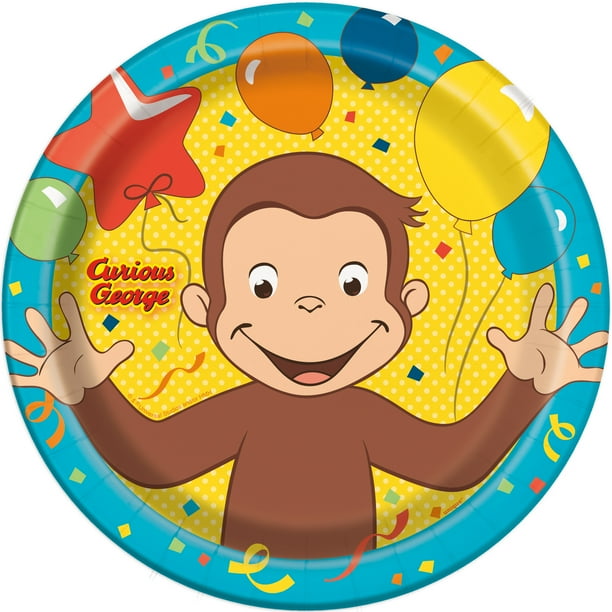 Curious George 9" Plates (8 Count) - Walmart.com - Walmart.com