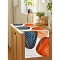 Abstract Boho Geometric Line Table Runner 60 Inch Long Ombre Navy Blue ...