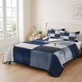 Abstract Minimalist Splicing Plaid 3 Pieces Quilt Set,1 Quilt with 2 ...