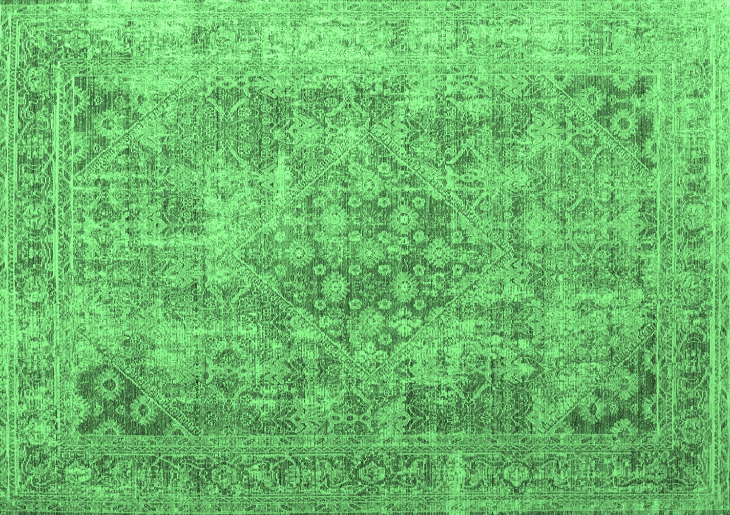 Ahgly Company Indoor Rectangle Abstract Emerald Green Contemporary Area ...