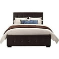 Florence Queen Tufted Faux Leather Upholstered Bed with Headboard ...