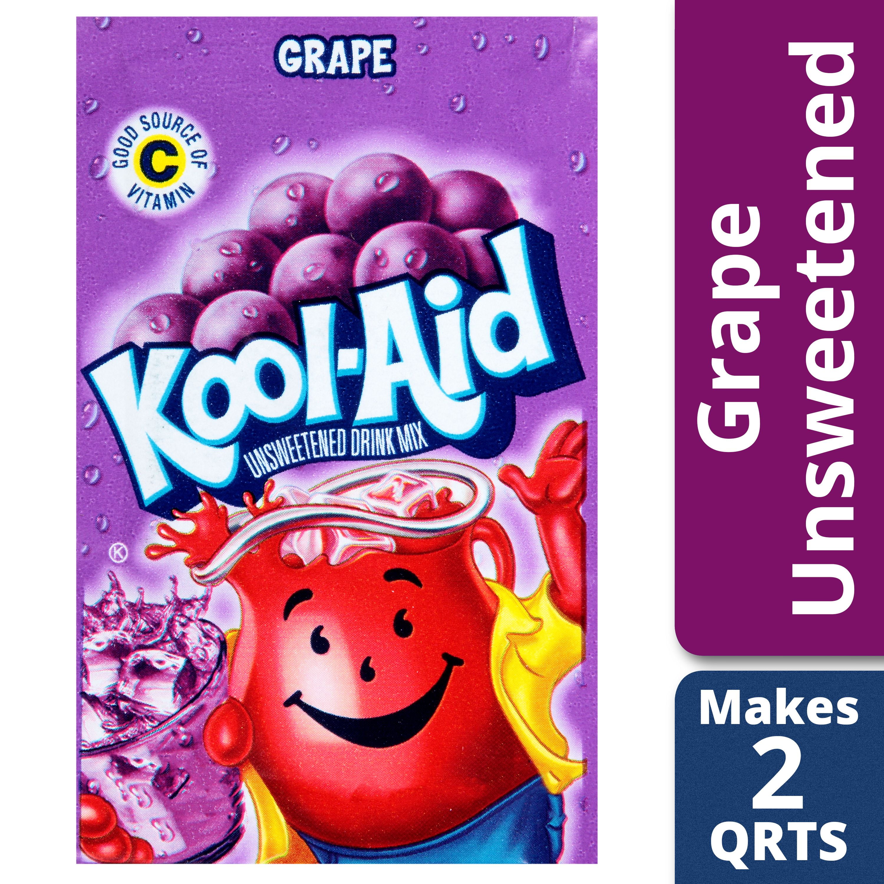 Kool-Aid Unsweetened Grape Powdered Drink Mix, Caffeine Free, 0.14 oz ...