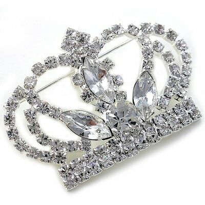 Clear Princess Queen Crown Tiara Rhinestone Brooch Pin - Walmart.com