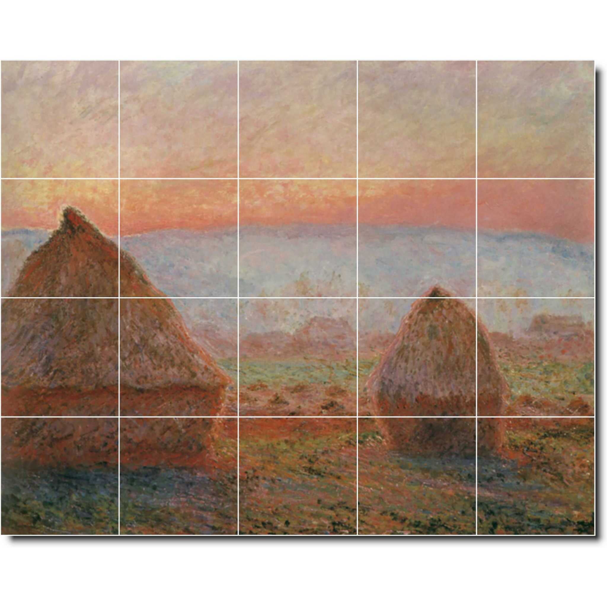 Ceramic Tile Mural-Claude Monet Country Painting 83. 30" w x 24" h ...