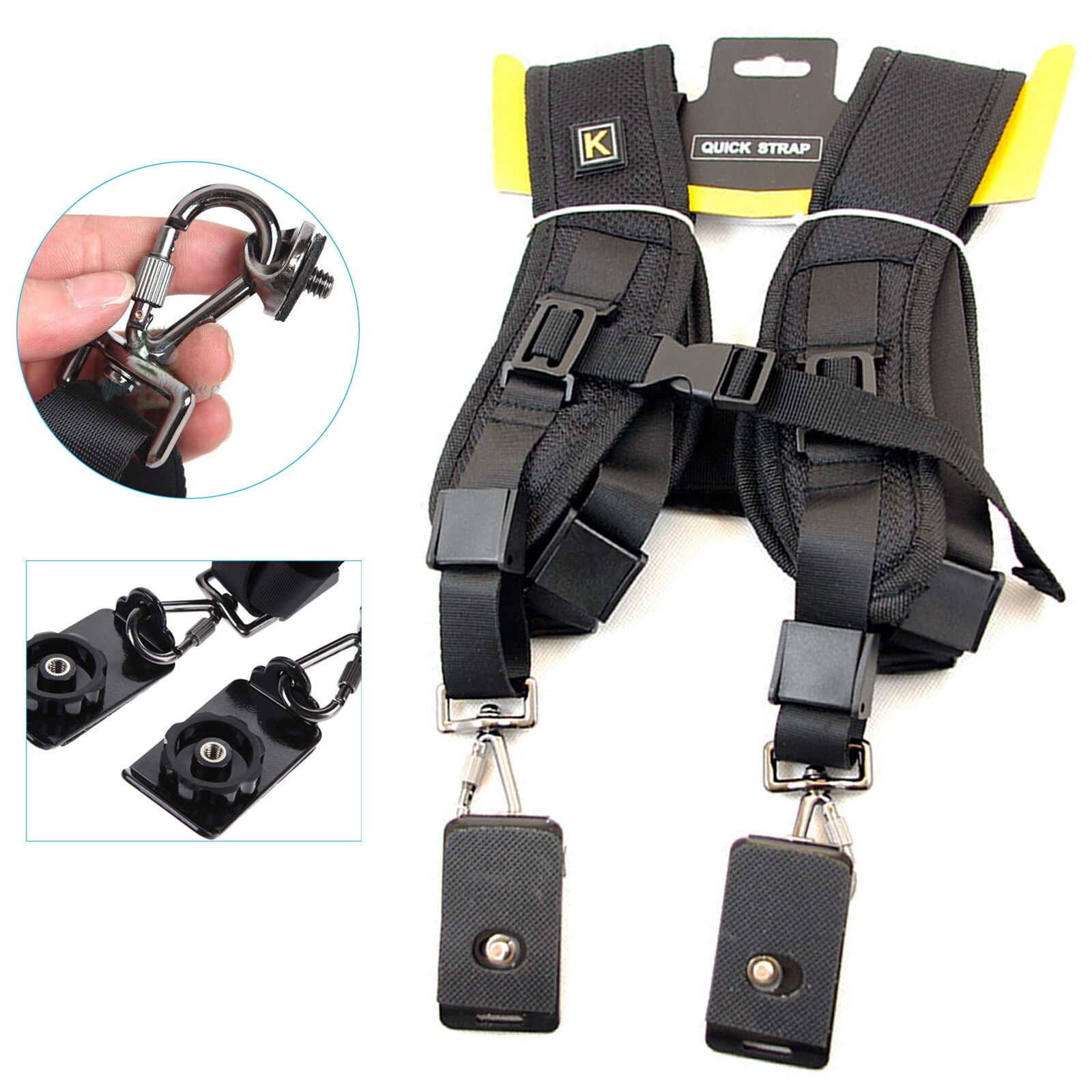 Double Dual Shoulder Sling Belt Strap for 2/Two DSLR Quick Rapid ...