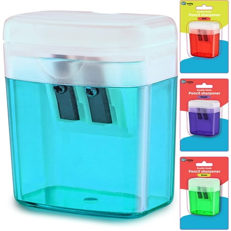 Pencil Sharpener Dual Hole Manual Blue, Jumbo Crayon Sharpener with ...