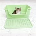 Extra Large Semi-Enclosed Cat Litter Box High Sided Anti-Splashing Cat ...