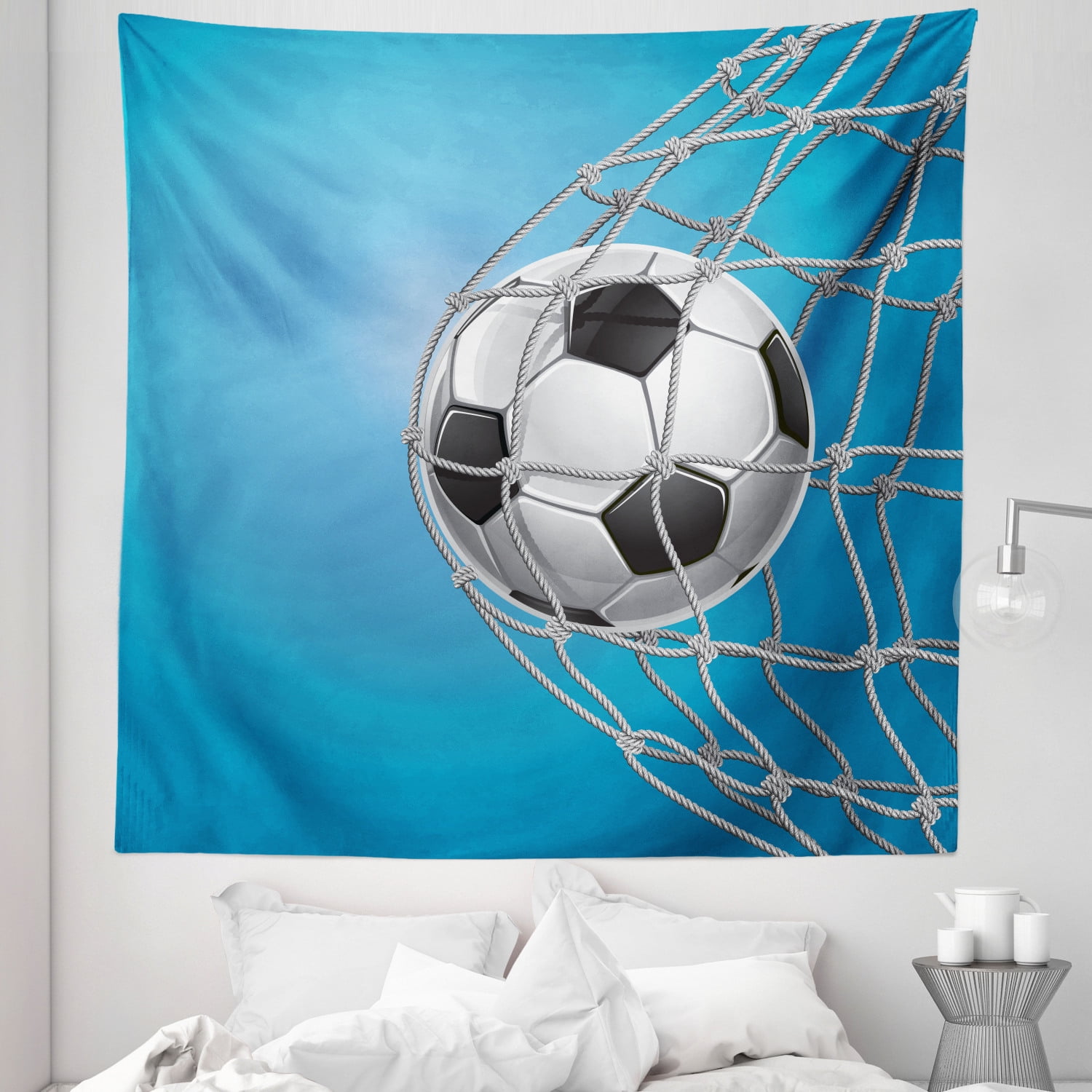 Soccer Tapestry, Goal Football in Net Entertainment Playing for Winning ...