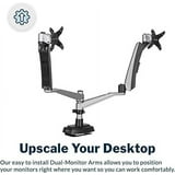 Vari Adjustable Dual-Monitor Arm - Desk Mount for 27 inch Screens, 19.8 ...