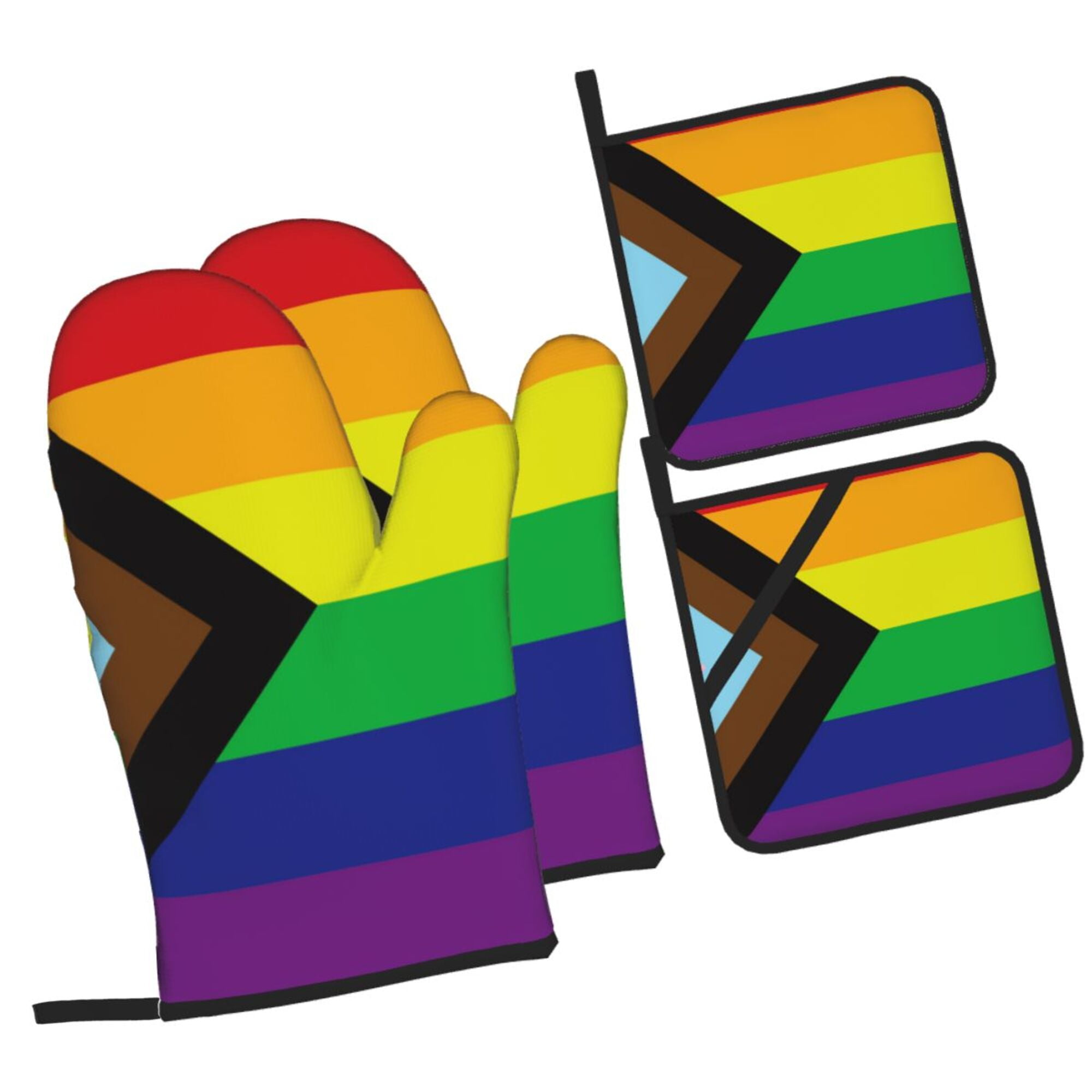 ZICANCN Oven Mitts and Pot Holders Sets,Rainbow Lgbtq Pride Flag Baking ...