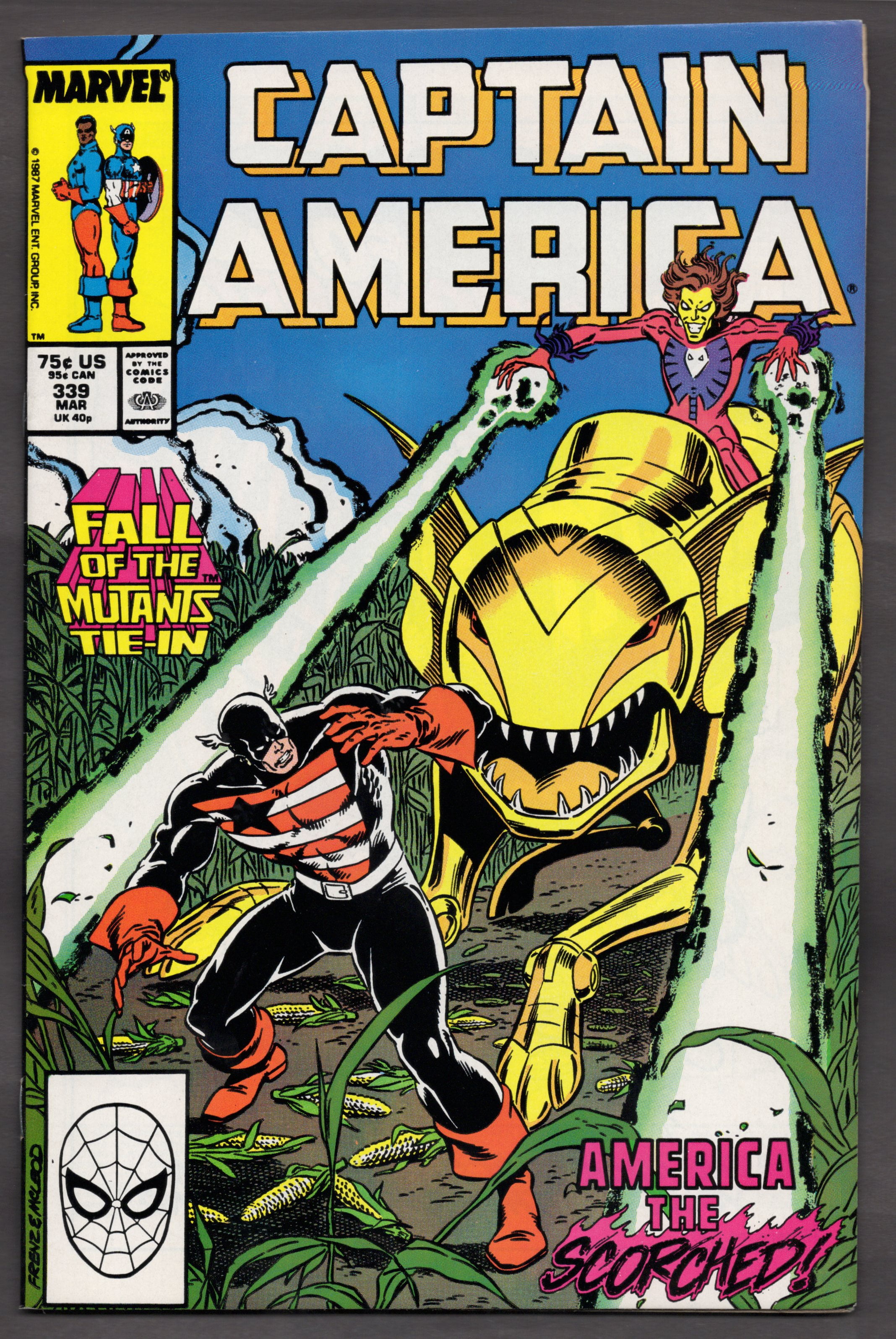 1988 Marvel Captain America Fall of the Mutants Tie-In #339 - Walmart.com