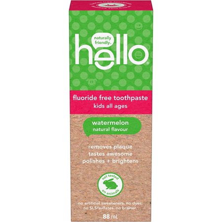 Hello Natural Watermelon Flavour Kids Fluoride Free Toothpaste, Vegan ...