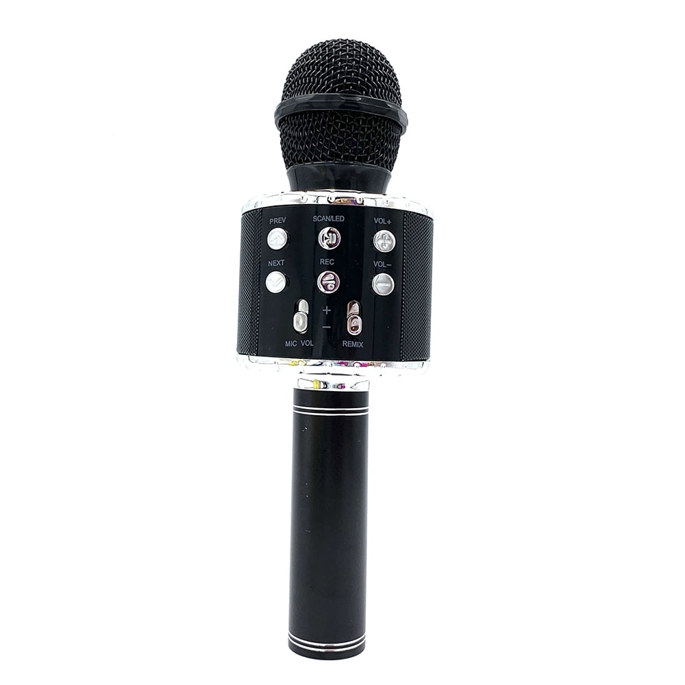 WS858L Micrófono iluminado audio micrófono de condensador integrado K canción | Walmart en línea