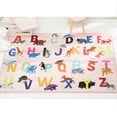 "Eric Carle Pink/Blue Alphabet Kids Area Rug for Learning & Play, Ideal ...