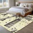 Beige City 8x10 Area Rug for Living Room Sectional Sofa, Modern Black ...