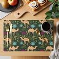 Brown Camels Cotton Linen Placemats Set of 4, Retro Date Coconut Tree ...