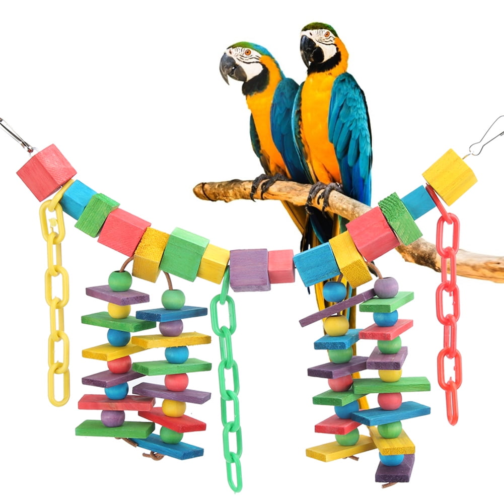 Click here for Senjay Wood Block Bird Hanging Toy  Bird Toy  Pets... prices