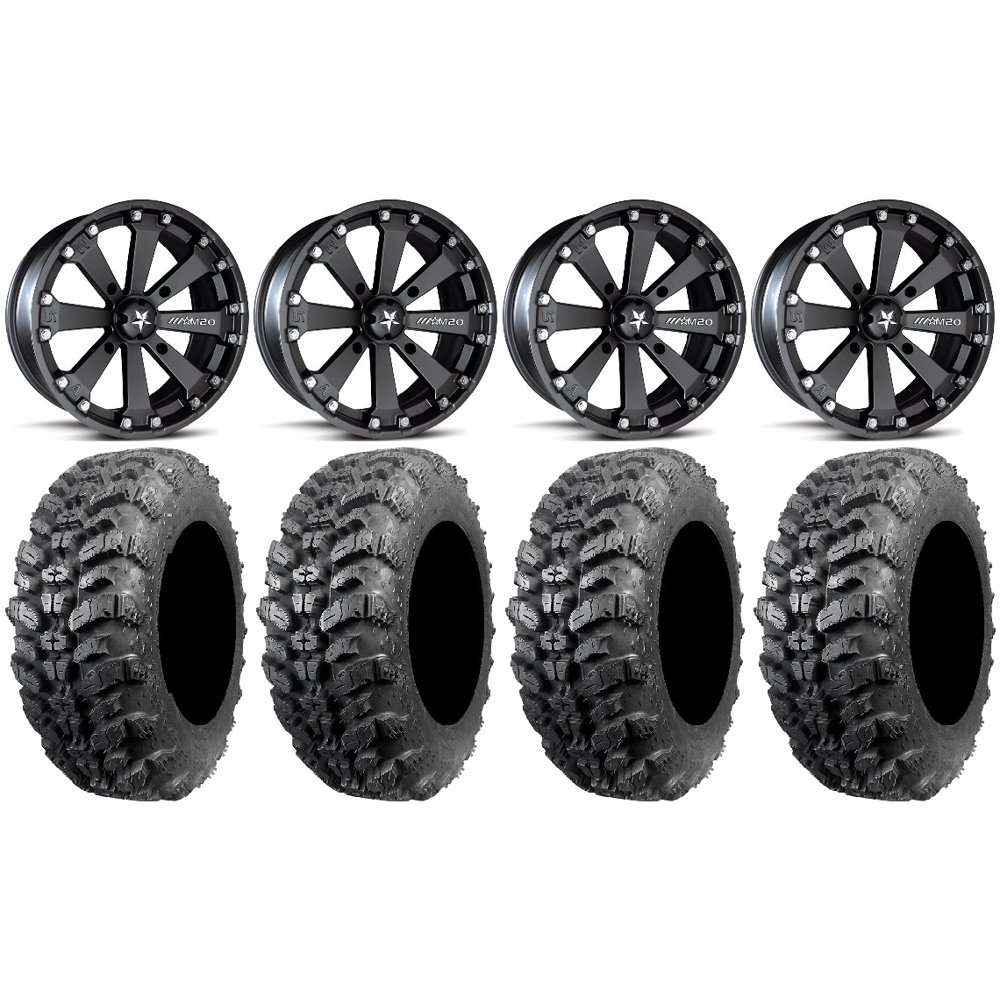 MSA Black Kore 14" ATV Wheels 28" Sniper 920 Tires Honda Foreman ...