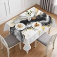 Black Gold Marble Texture Table Cloth 52x70in, Waterproof Rectangle ...