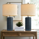 Free Shipping! Oneach Blue Ceramic Table Lamps Set of 2 for Bedroom ...