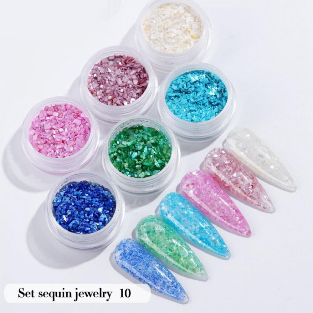 Dip Powder Nail Kit- 6 Colors Glitter Sparkle Nail Powders - Dip ...