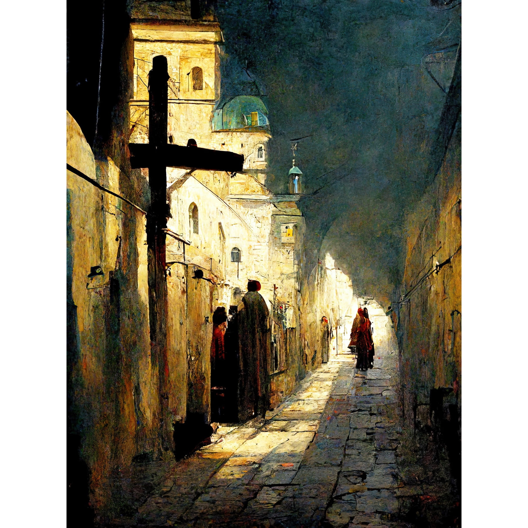 The Way Of The Cross Via Dolorosa Street Oil Painting Unframed Wall Art ...