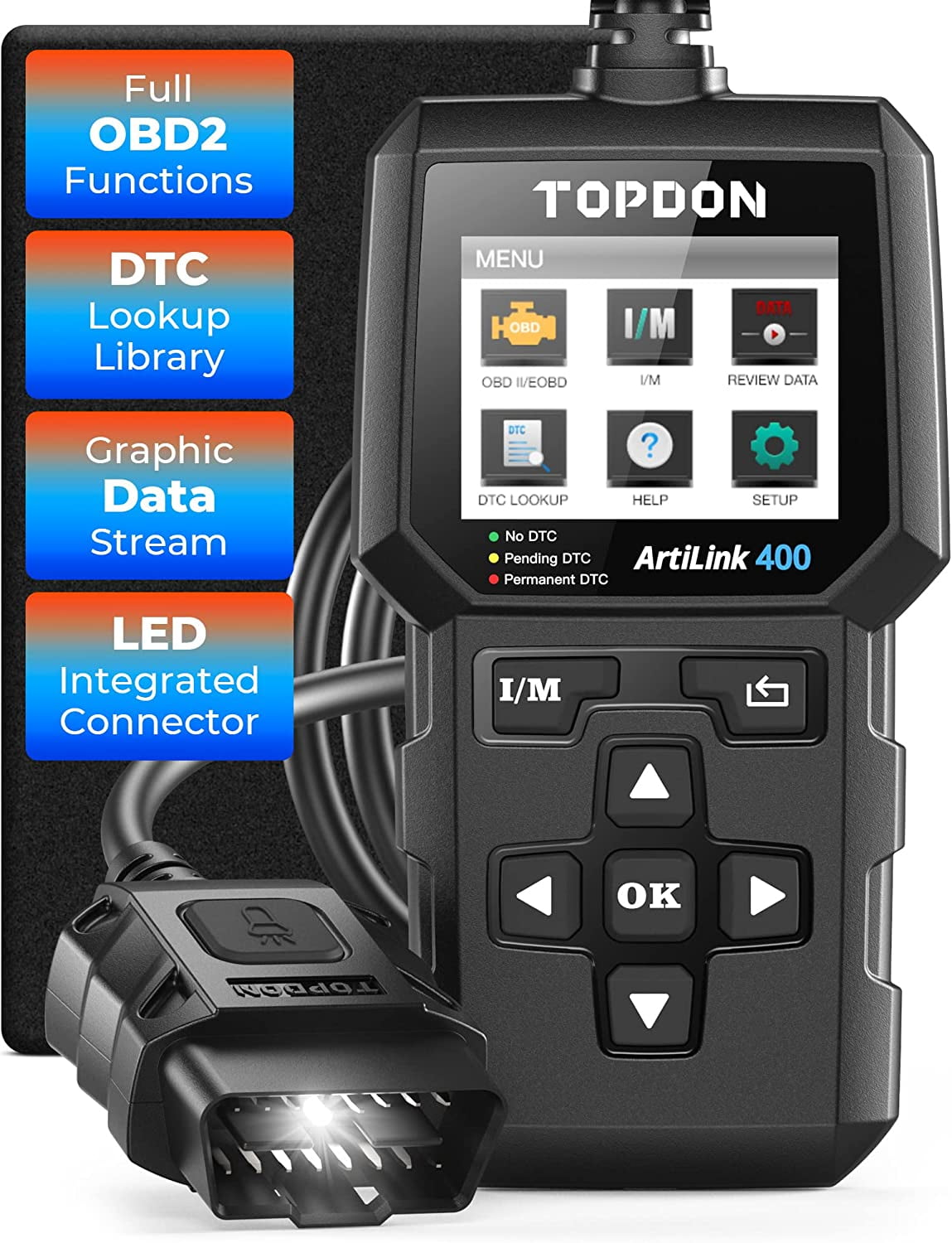 OBD2 Scanner TOPDON AL400 Car Diagnostic Code Reader Check Engine Light ...