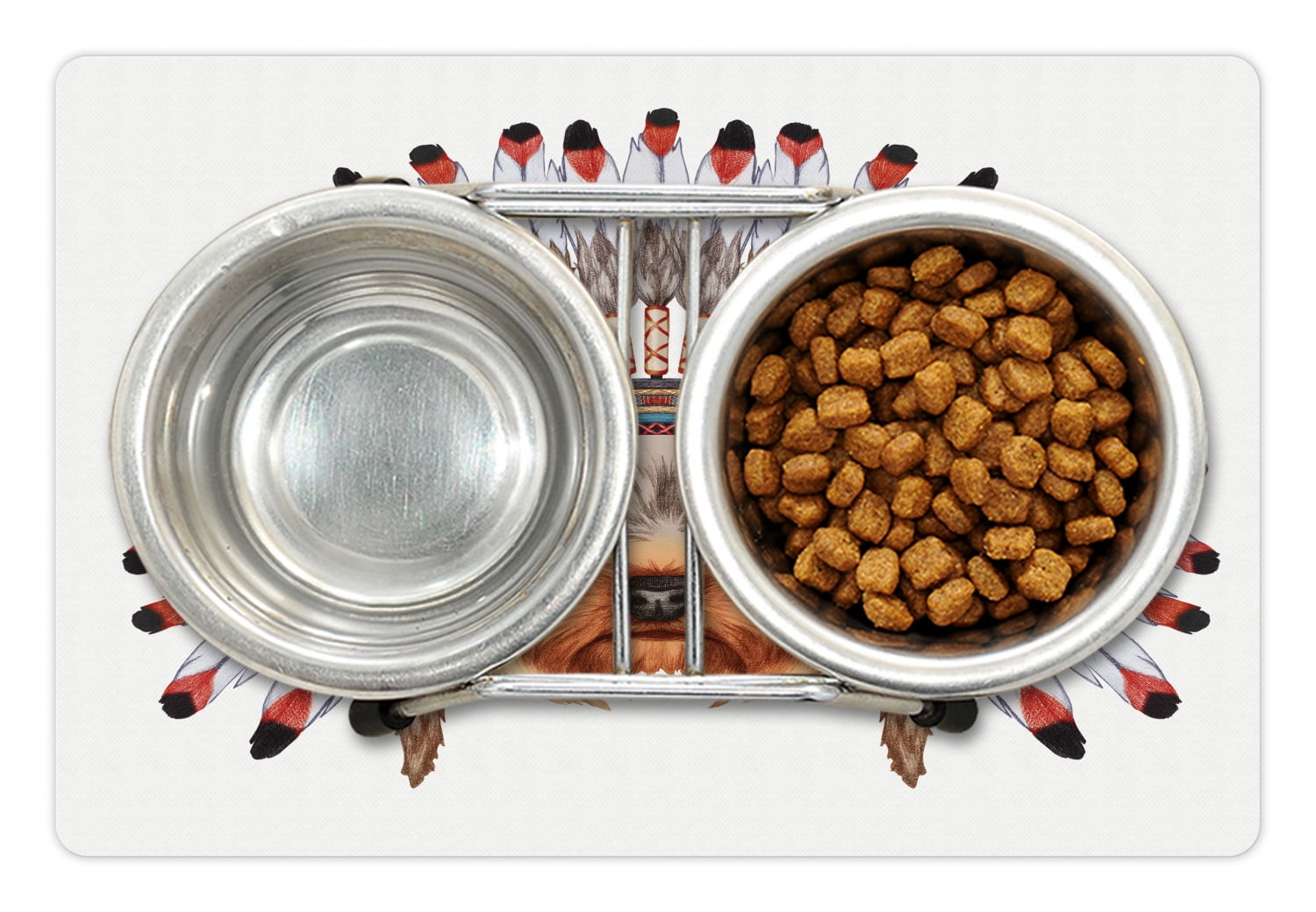 Yorkie Pet Mat for Food and Water, Yorkshire Terrier in Bonnet Culture ...