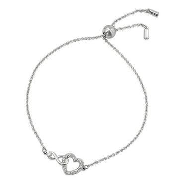Swarovski Infinity Heart Bangle - White - Mixed Metal Finish - 5518869 ...