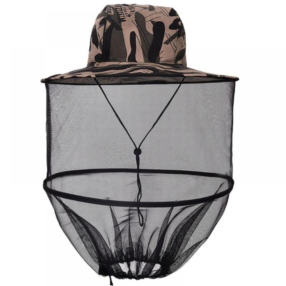 Outdoor Anti-mosquito Mesh Fishing Cap Beekeeping Protect Head Net Hat ...