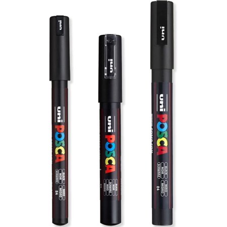 POSCA Ultra Fine to Fine Paint Marker Pens Set - PC-1M, PC-1MR, PC-3M ...