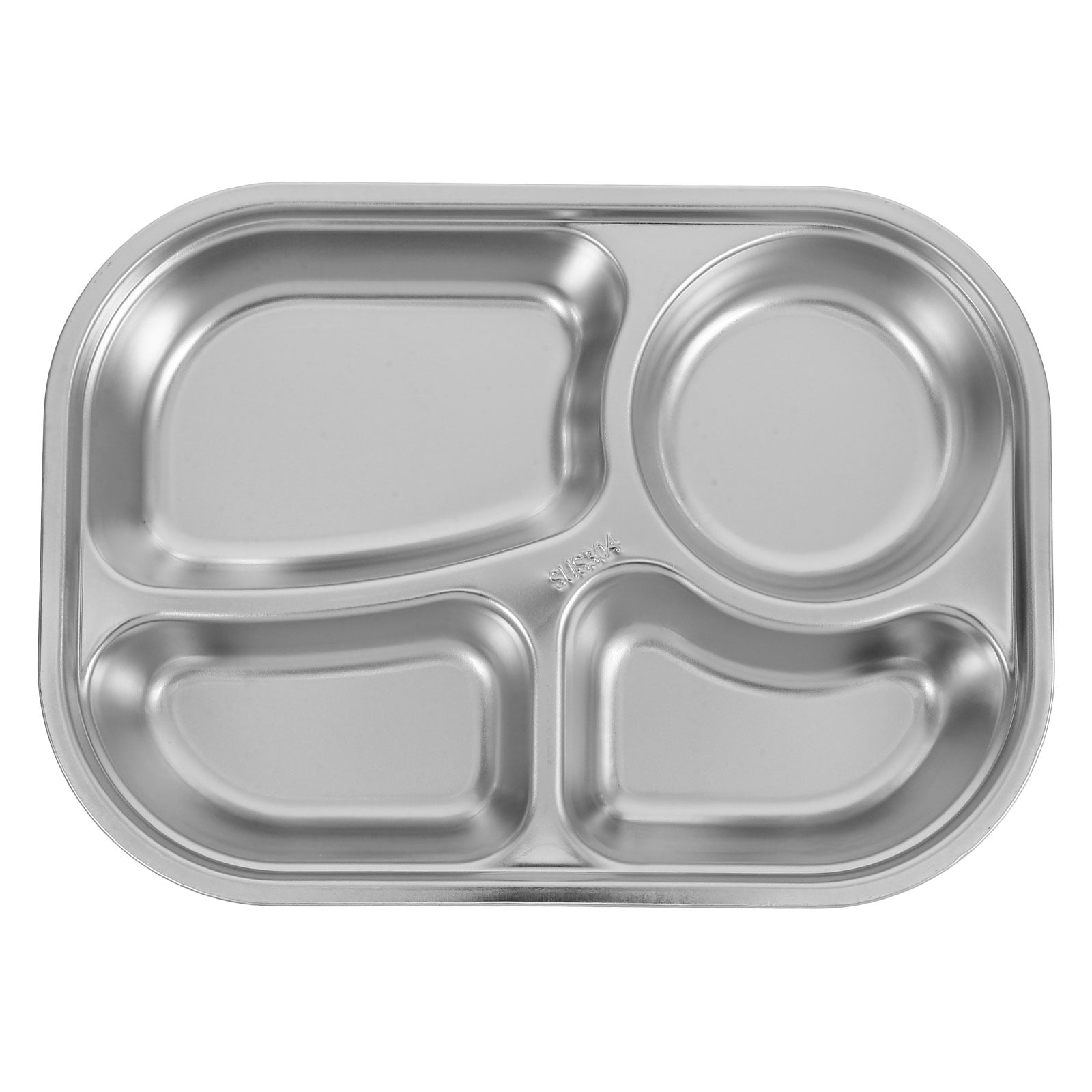 Comida Placa dividida Bandeja de alimentos de acero inoxidable 4 ...
