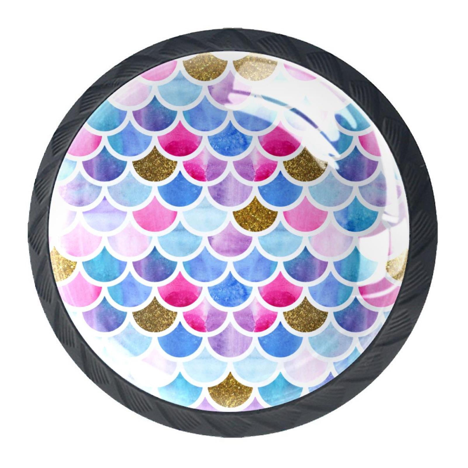 4 Pcs Mermaid Scales Knobs for Kitchen Cabinet Cupboard Dresser ...