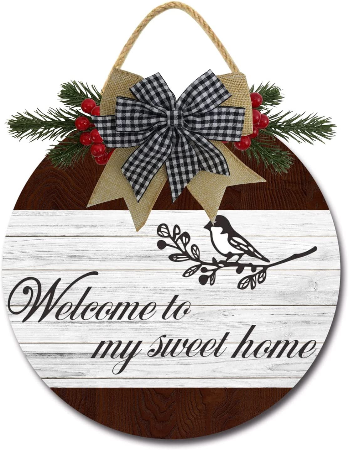 Eveokoki 11" Welcome to Our Sweet Home Sign for Front Door Farmhouse ...