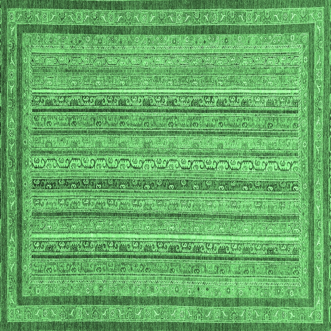 Ahgly Company Indoor Square Abstract Emerald Green Modern Area Rugs, 4 ...