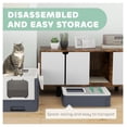 Cat Litter Box with Lid - Front & Top Entry for Large Cats, White ...