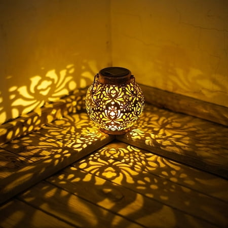 Solar Garden Lantern, 1 Pack Outdoor Solar Hanging Light IP65 ...