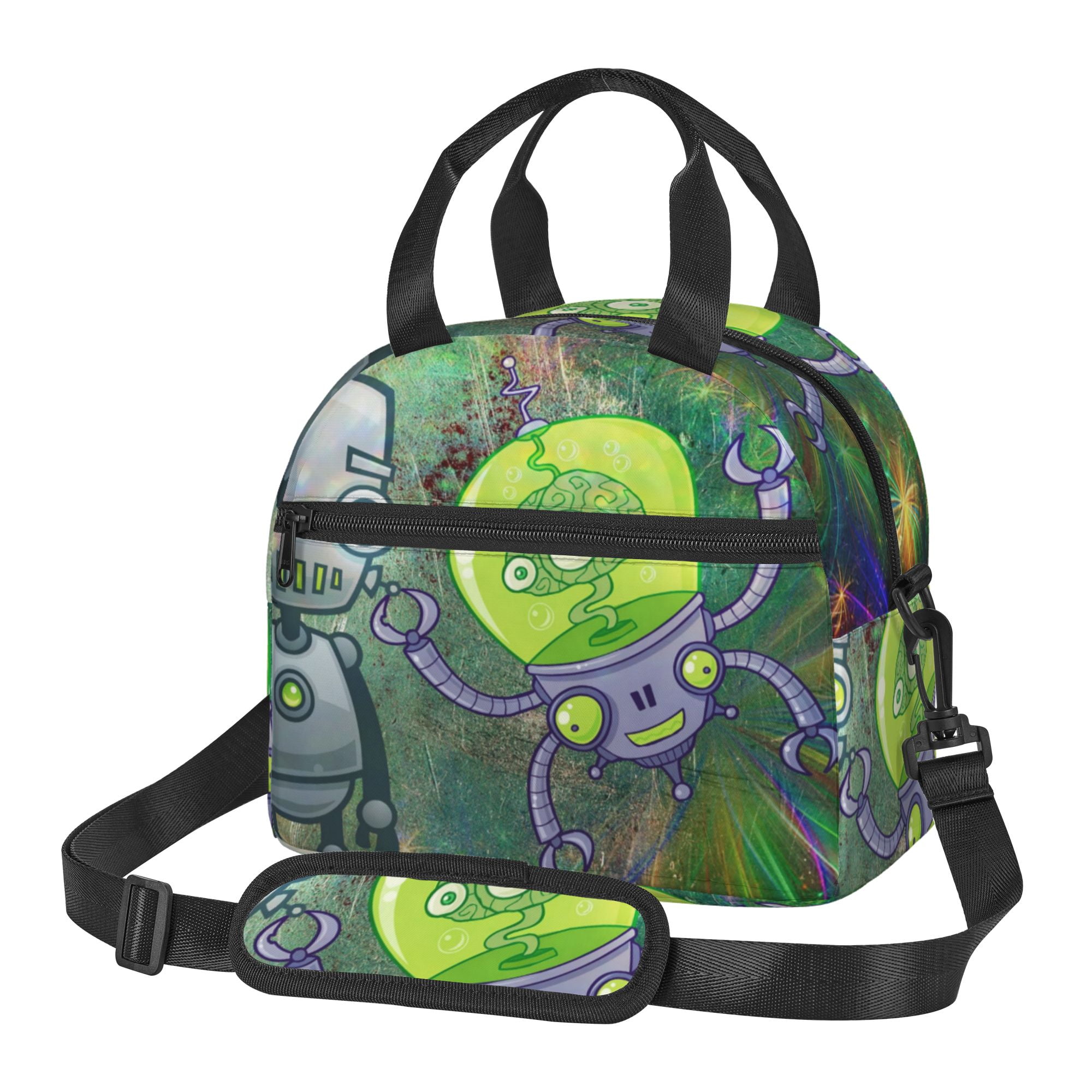 DouZhe Lunch Bags for Women and Men, Future Alien Robot Prints Reusable ...