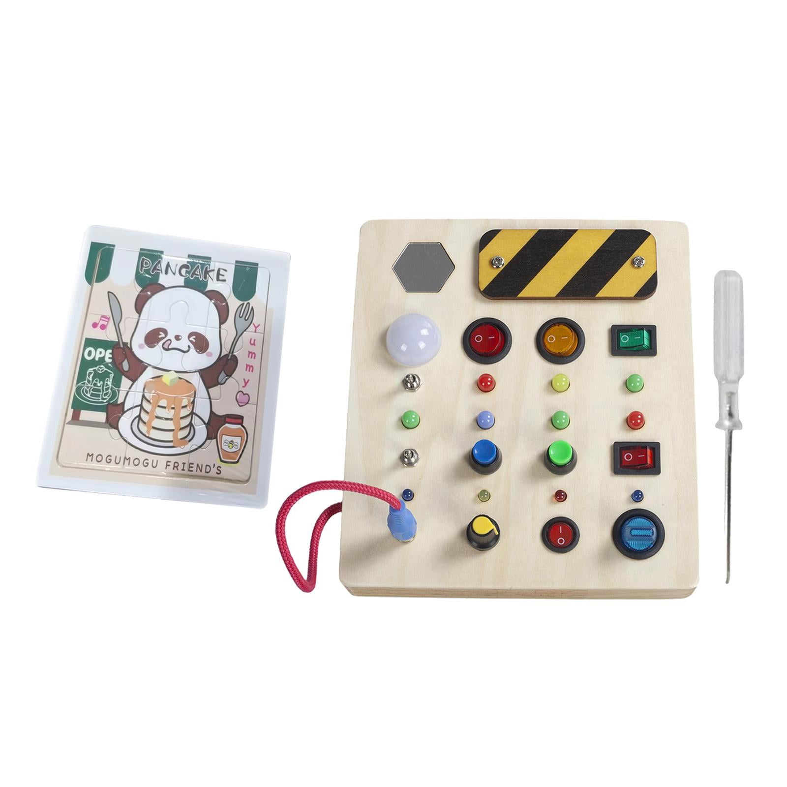 Click here for Esquirla Colorful Leds Montessori Busy Board Woode... prices