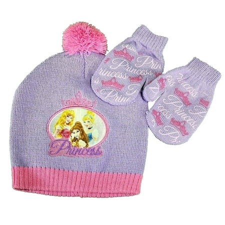 Disney Princess "Princess" Toddler Girl's Purple Hat & Mittens Set Sz ...