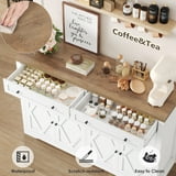 Hiphuta 55" Wide Coffee Bar Sideboard Buffet, Modern Farmhouse White ...